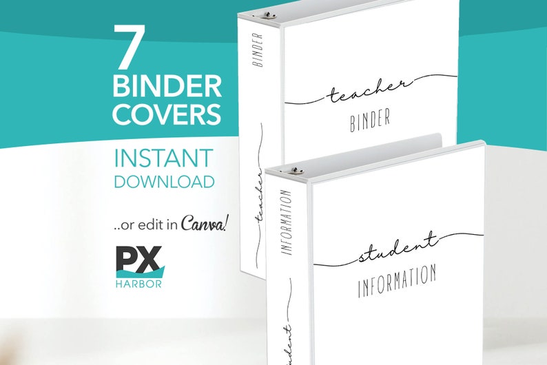 Editable Script Font Aesthetic Classroom Binder Covers Set of 7, 8.5x11 ...