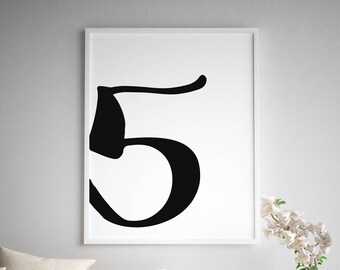 Number 5 Poster | Etsy