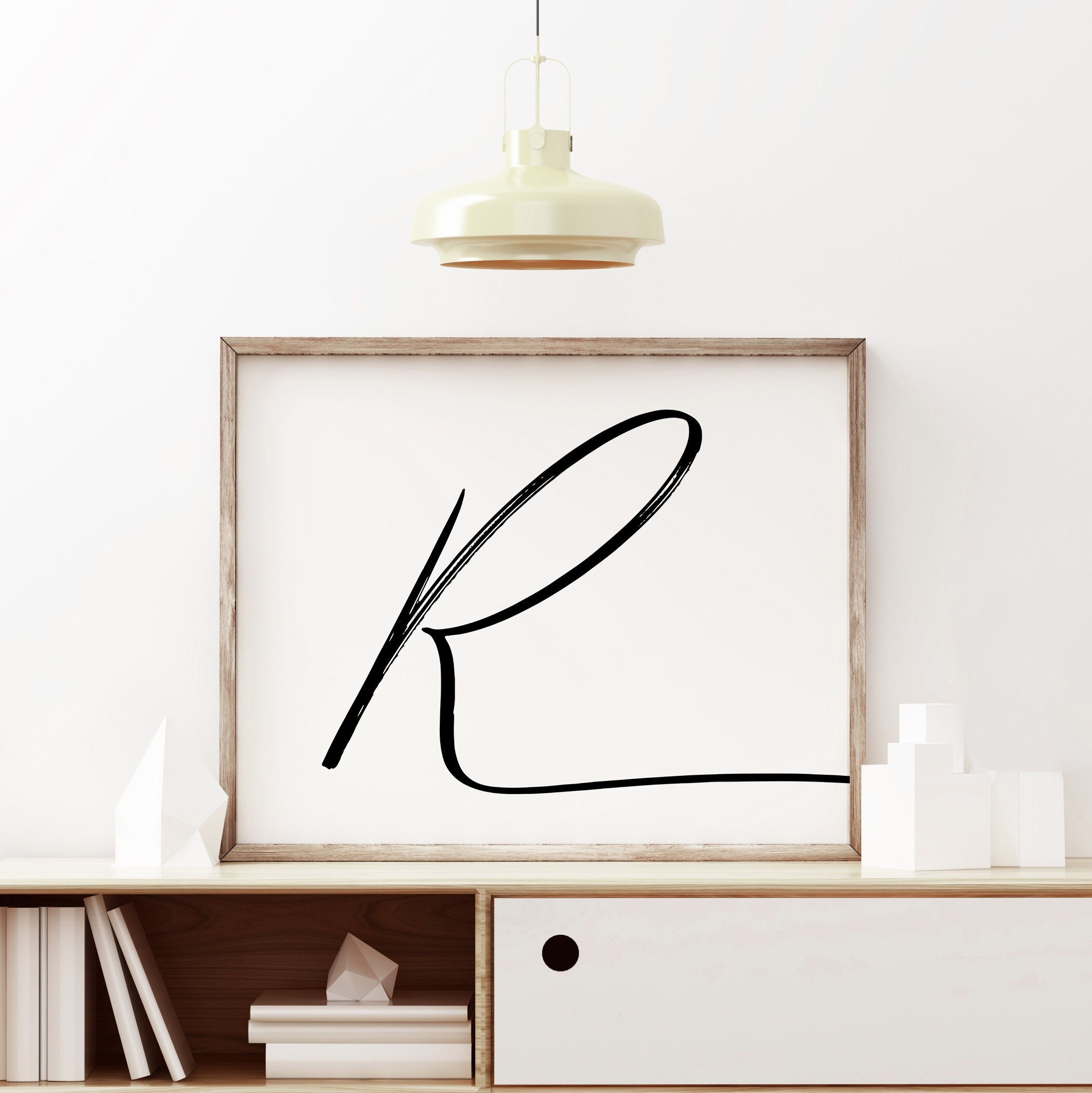 Letter R, Printable, Horizontal R, Letter Art Print, R Initial Digital ...