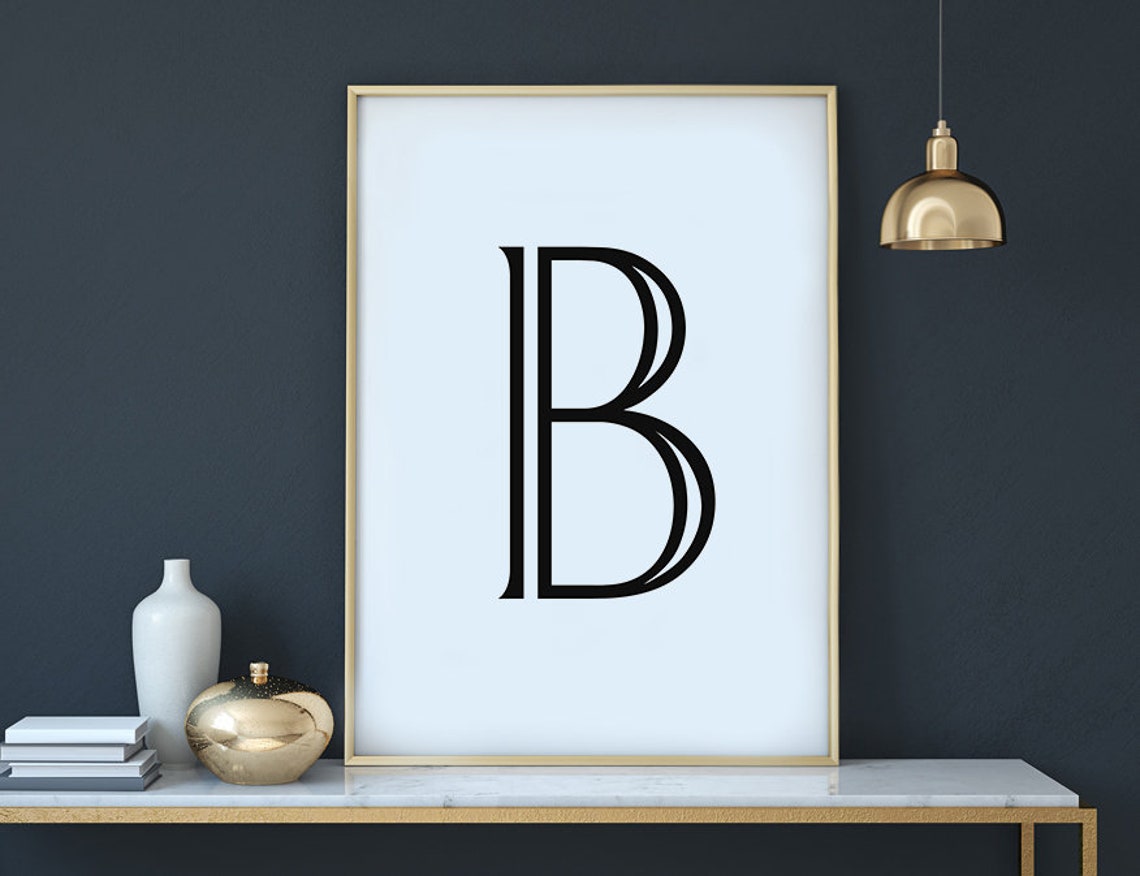Printable Letter B Letter Art Print B Initial Digital Wall | Etsy