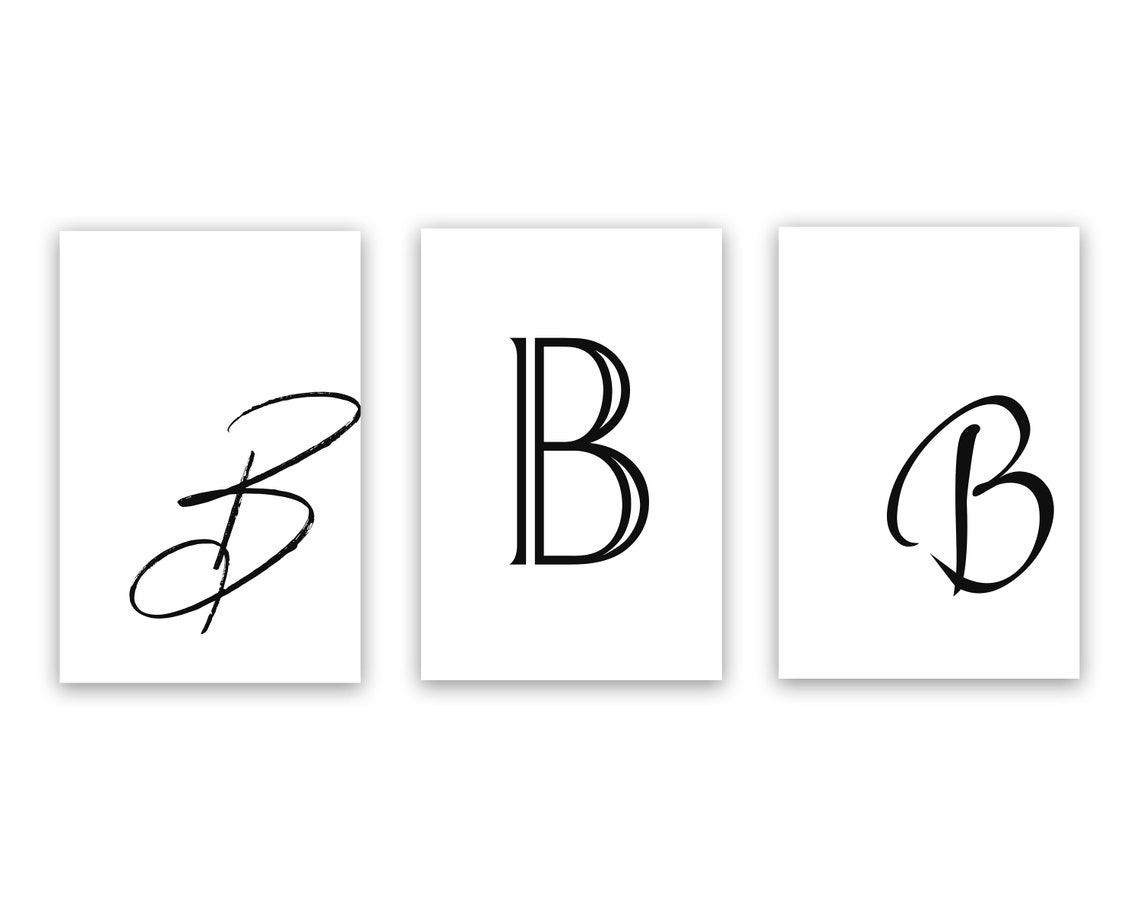Printable Letter B | Letter Art Print | B Initial Digital Wall Poster ...