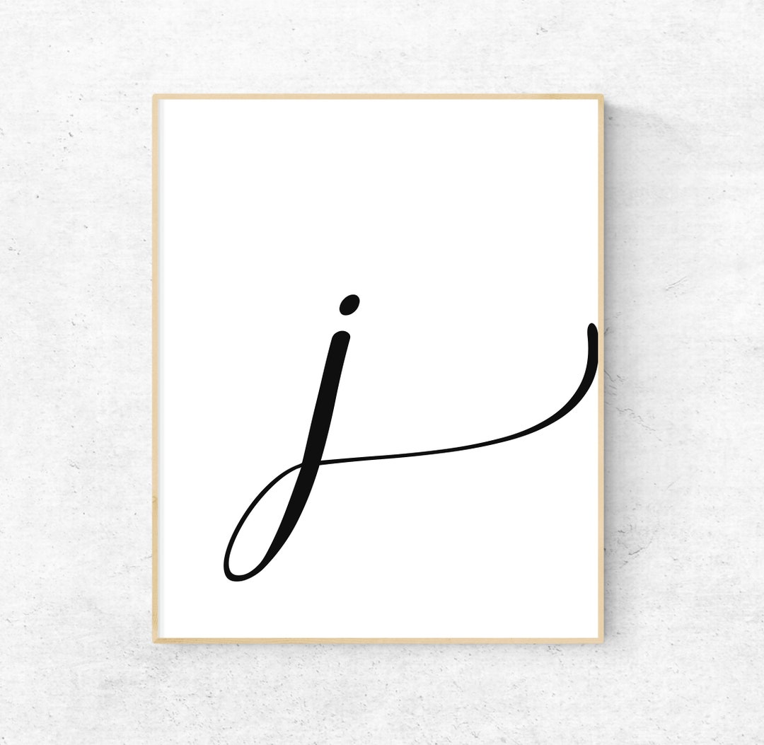 Printable Letter J Letter Art Print Initial Digital Wall Poster ...