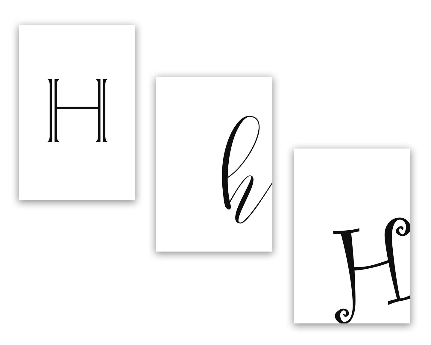 Printable Letter H Letter Art Print H Initial Digital Wall Poster ...