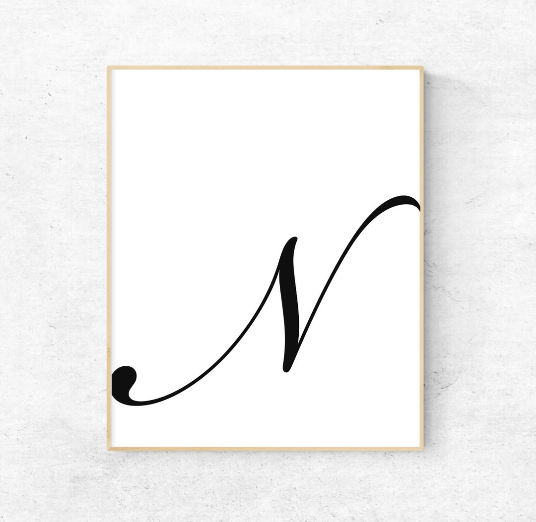 Printable Letter N Letter Art Print N Initial Digital Wall Poster ...
