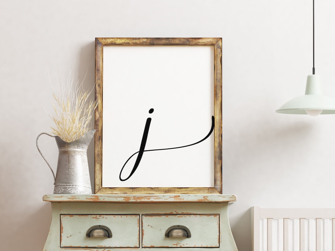 Printable Letter J Letter Art Print Initial Digital Wall Poster ...