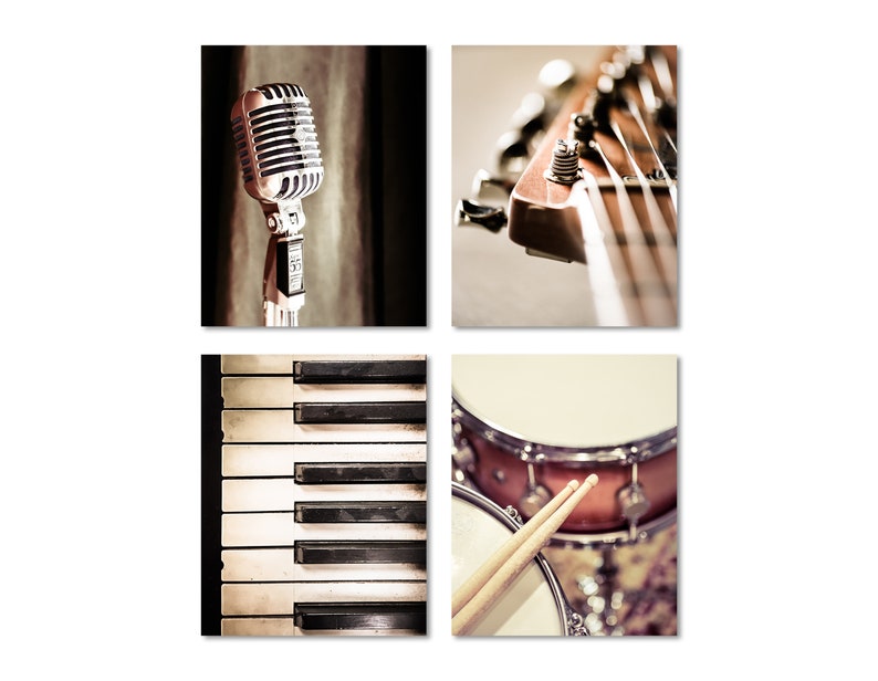 Music Print Set of 4, Printable Music Art, Music Photography ...