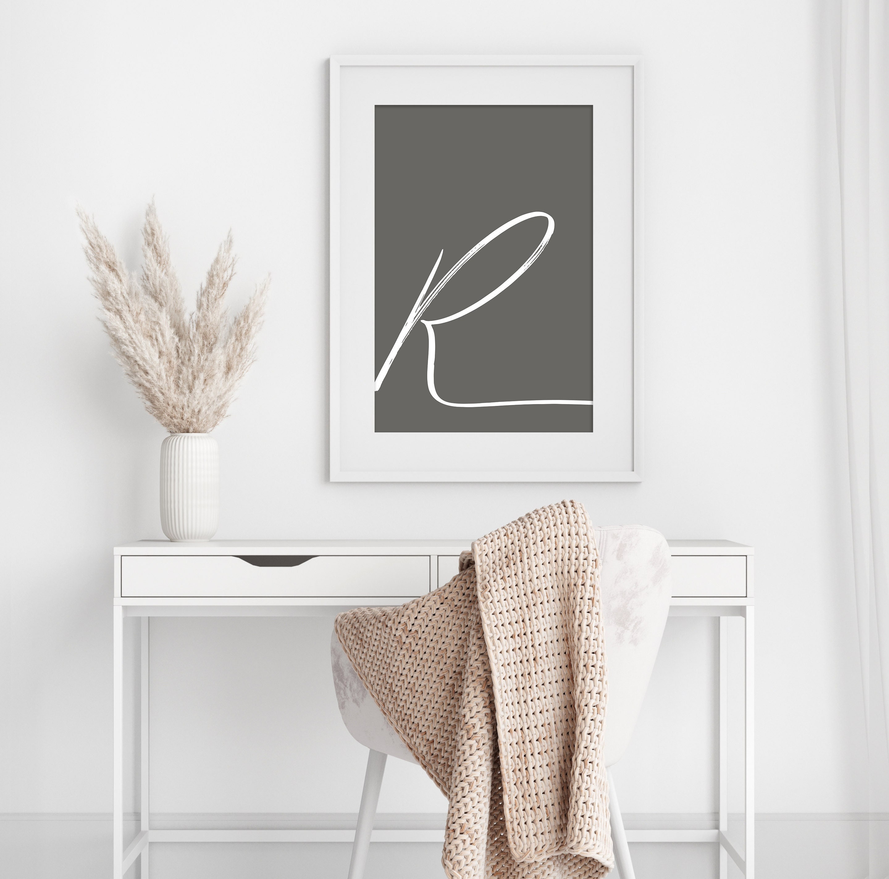 Printable Letter R Letter Art Print R Initial Digital Wall - Etsy