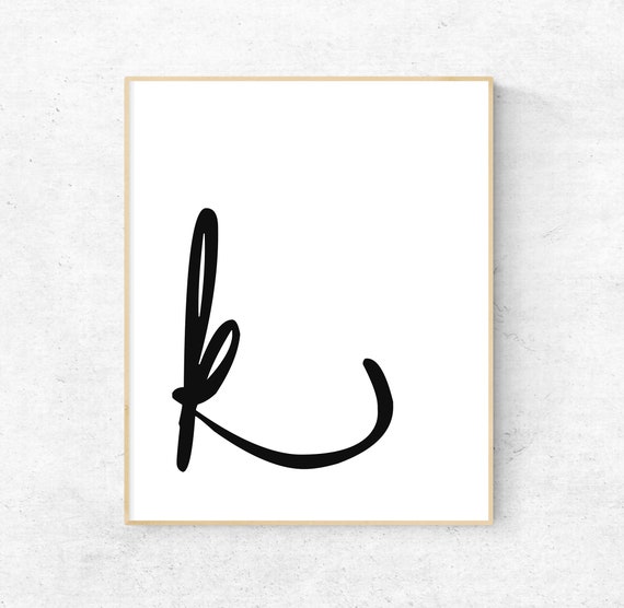 Alphabet K In Calligraphy