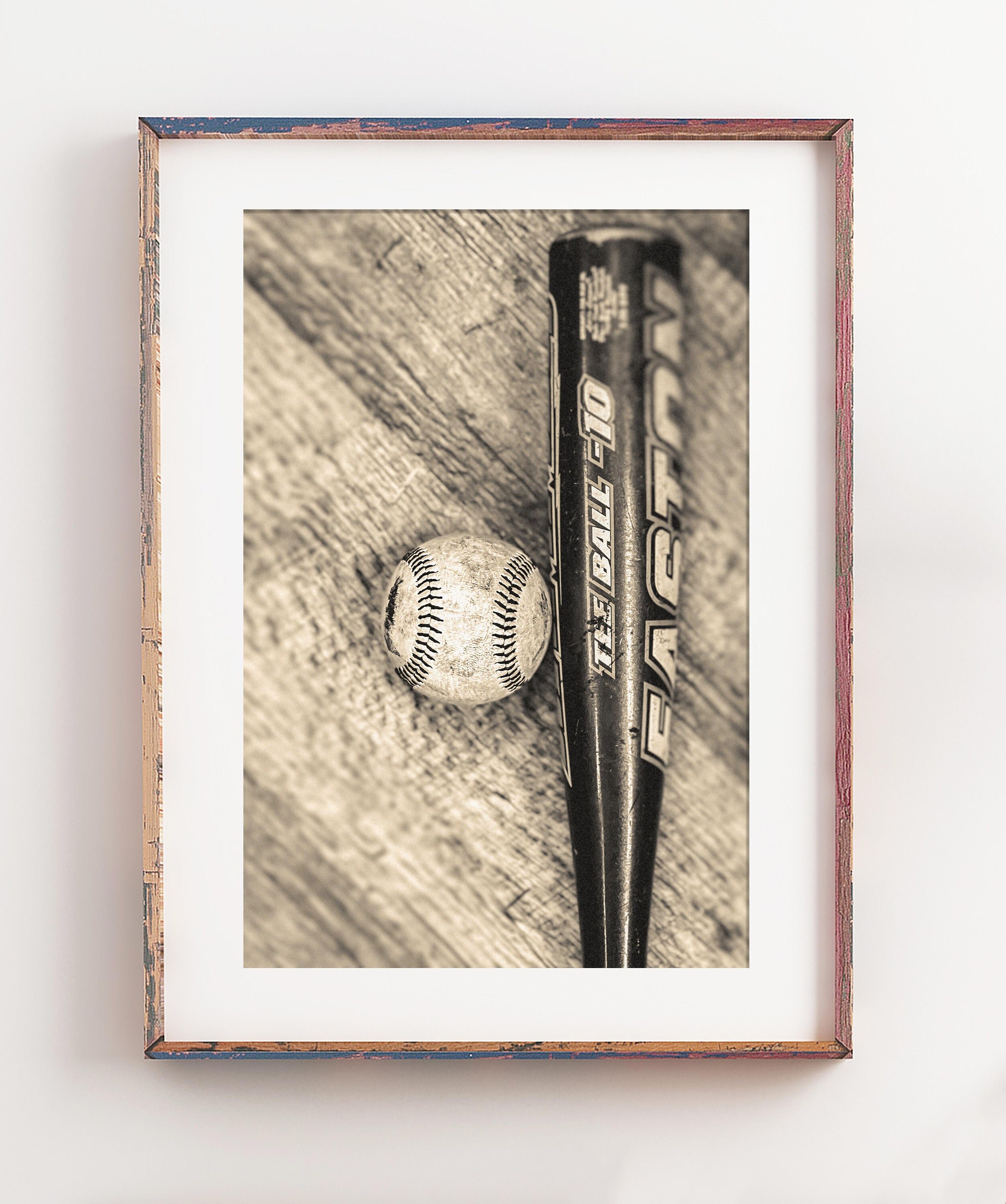 Baseball Print, Digital Download, Printable Baseball and Bat Poster ...