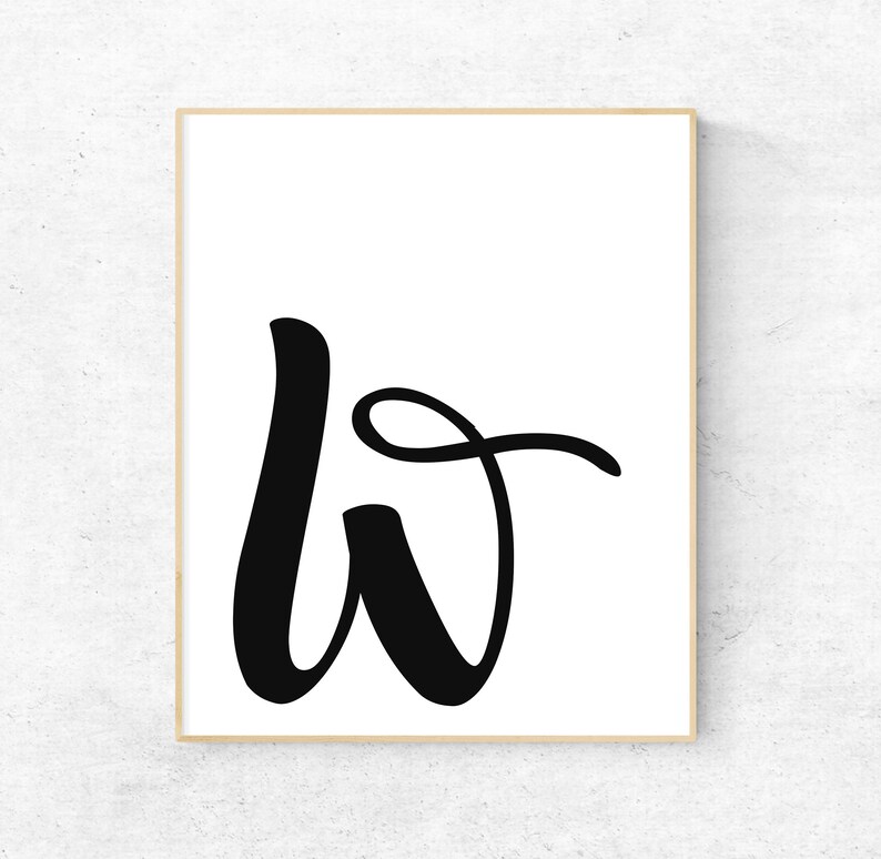 Printable Letter W Letter Art Print Initial Digital Wall - Etsy