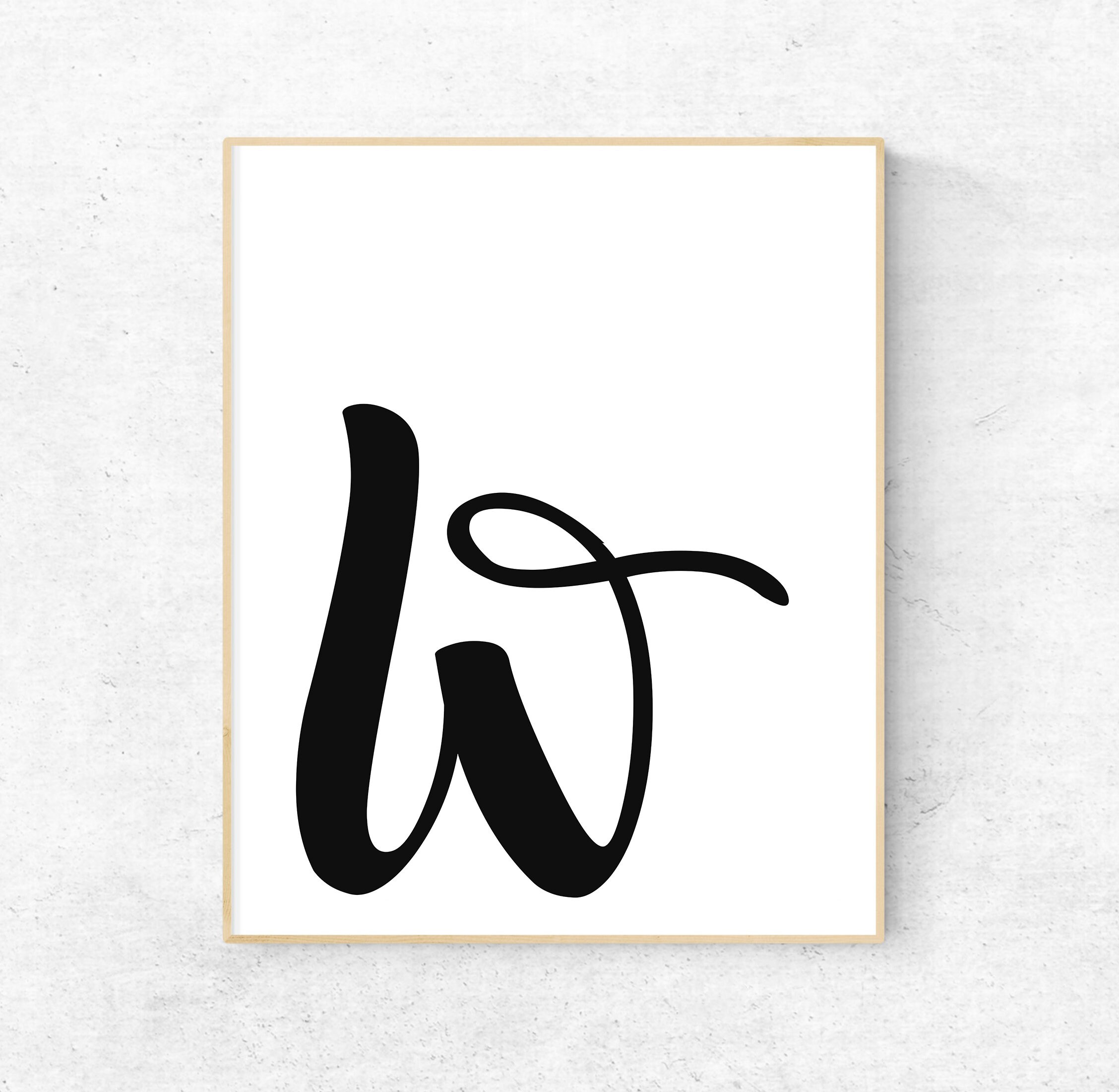 Printable Letter W Letter Art Print Initial Digital Wall - Etsy