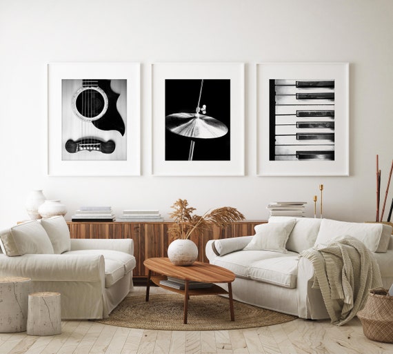 Music Print Set of 3 Printable Music Artwork Piano Guitar - Etsy