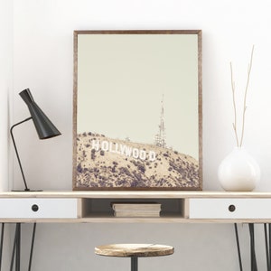 Hollywood Sign Print Printable Hollywood Poster Travel | Etsy