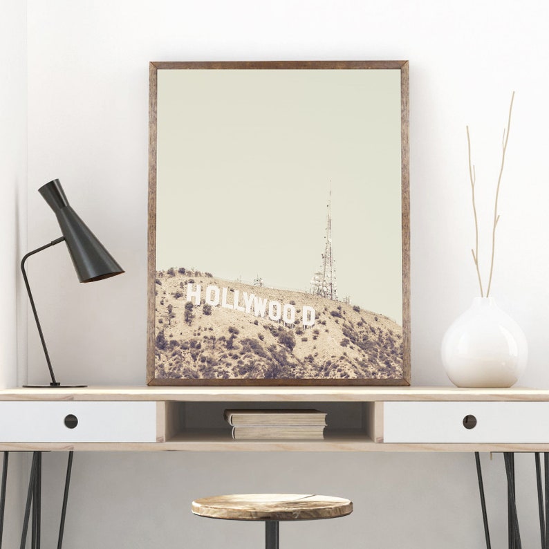 Hollywood Sign Print Printable Hollywood Poster Travel | Etsy