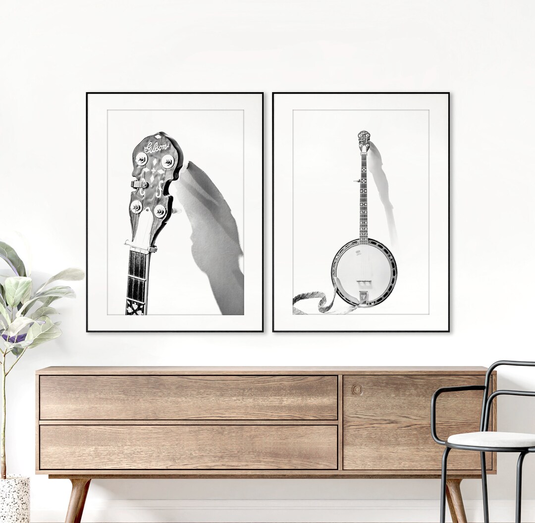 Banjo Art, Music Print Set of 2 Digital Download, Country Music ...