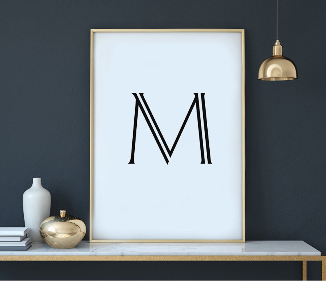 Printable Letter M Letter Art Print M Initial Digital Wall - Etsy