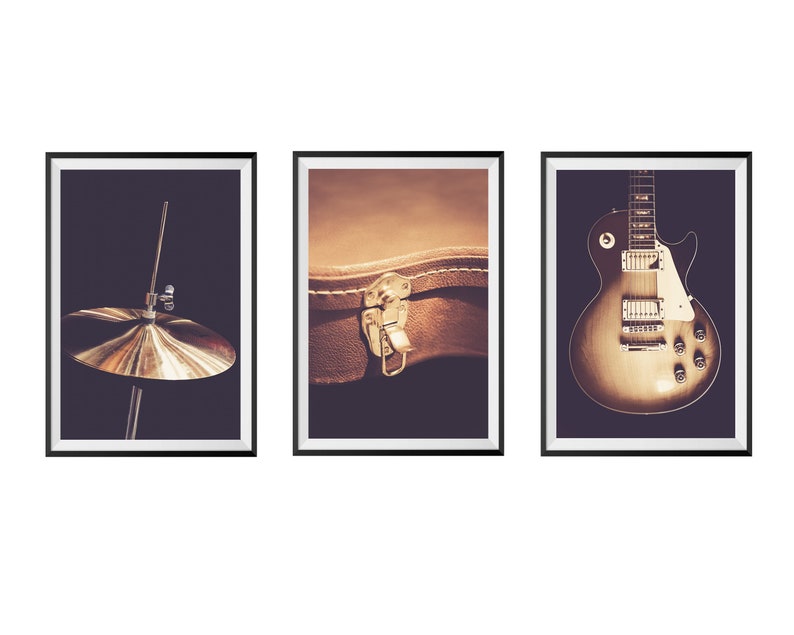 Music Print Set of 3 Printable Music Art Guitar Photography | Etsy