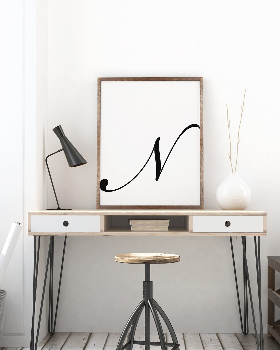 Printable Letter N Letter Art Print N Initial Digital Wall - Etsy