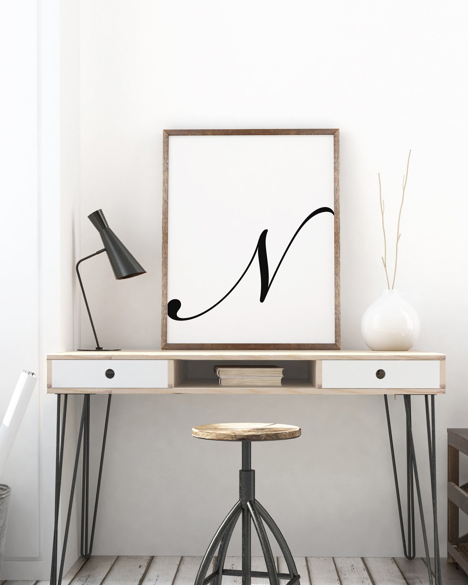 Printable Letter N Letter Art Print N Initial Digital Wall Poster ...