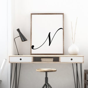 Printable Letter N Letter Art Print N Initial Digital Wall Poster ...