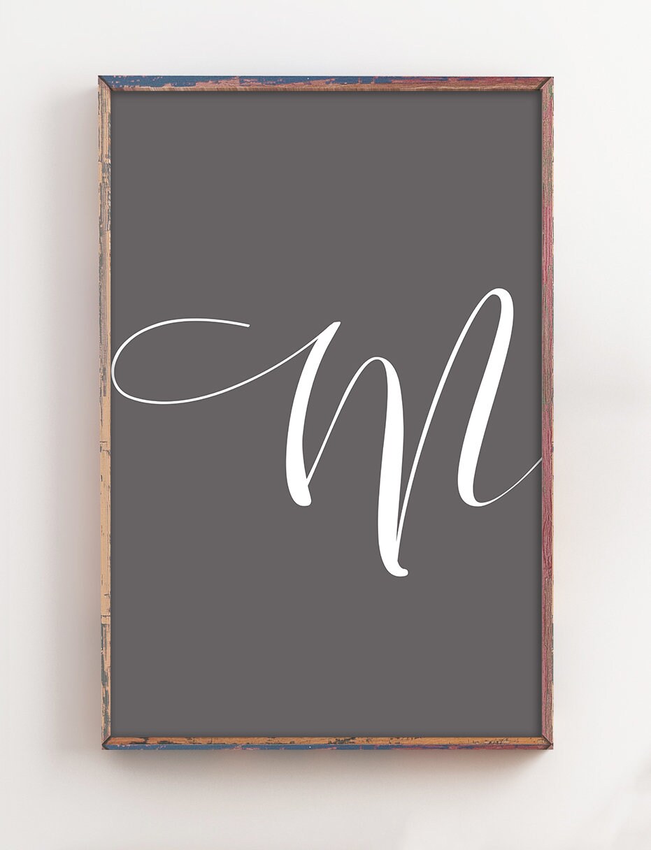 Printable Letter M M Letter Art Print M Initial Digital - Etsy