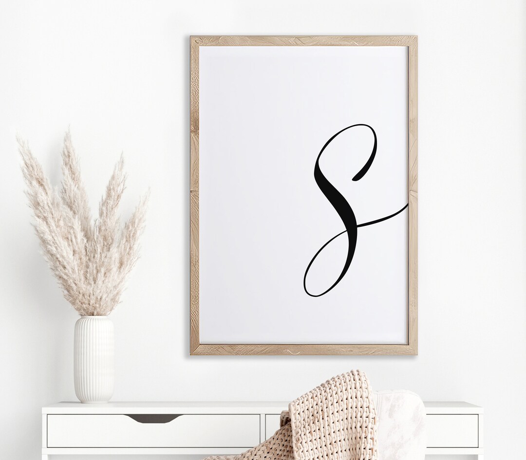 Printable Letter S Letter Art Print S Initial Digital Wall Poster ...