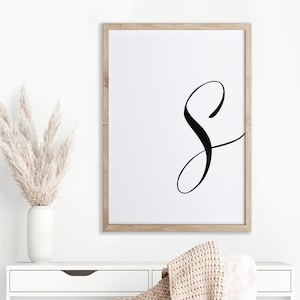Printable Letter S | Letter Art Print | S Initial Digital Wall Poster ...