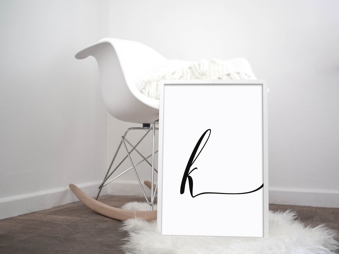 Printable Letter K Letter Art Print K Initial Digital Wall Poster ...
