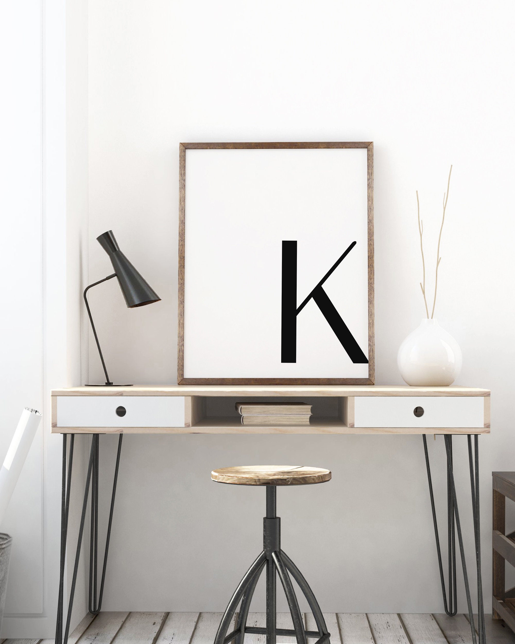 Printable Letter K | Letter Art Print | K Initial Digital Wall Poster ...