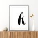 Printable Letter K | Letter Art Print | K Initial Digital Wall Poster ...