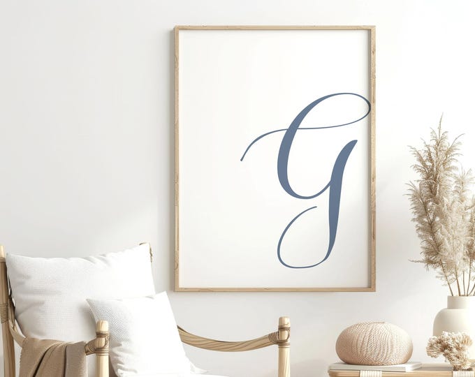 Letter G Wall Decor, Letter G Poster, Letter G Printable, Initial Wall ...
