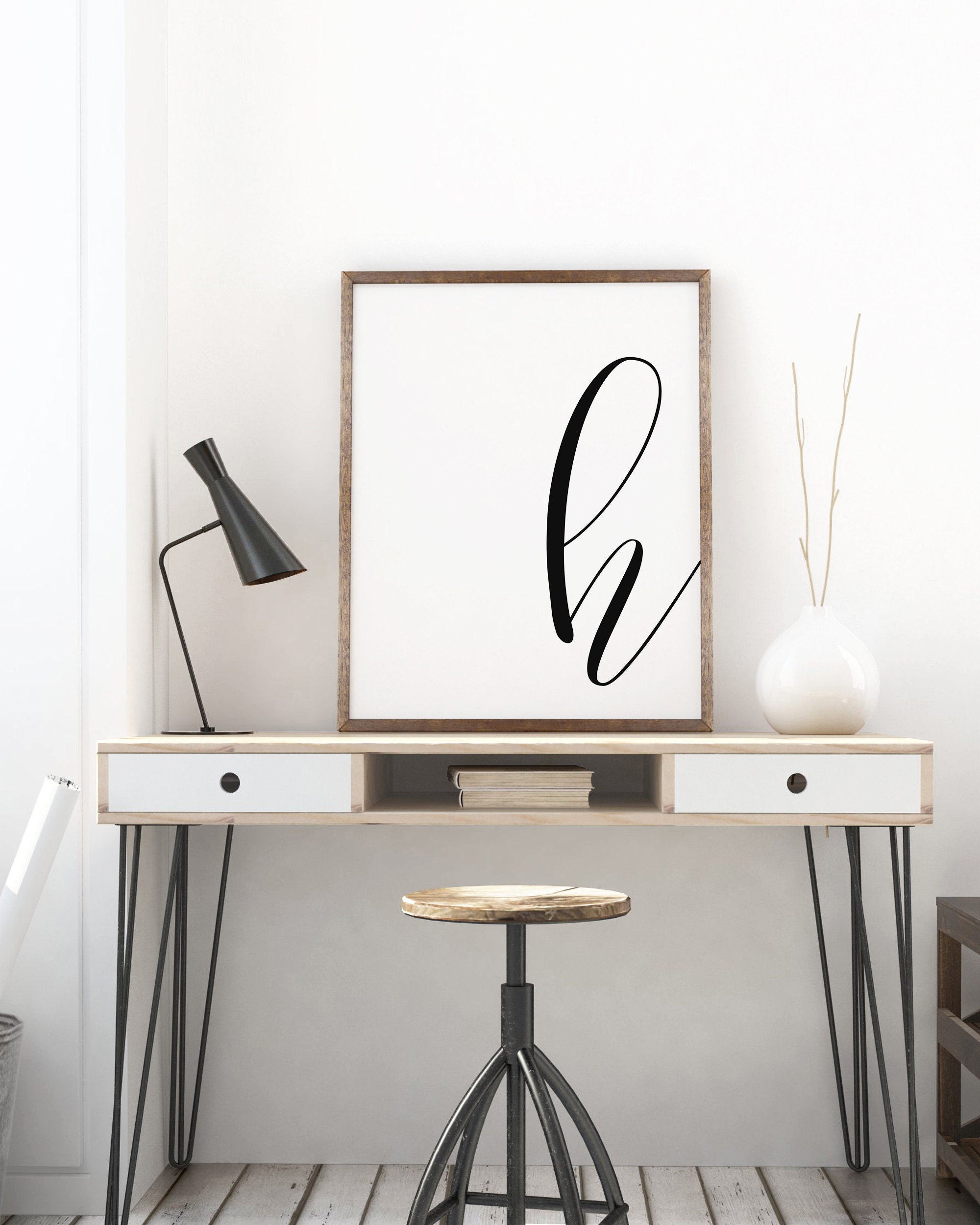 Printable Letter H Letter Art Print H Initial Digital Wall Poster ...
