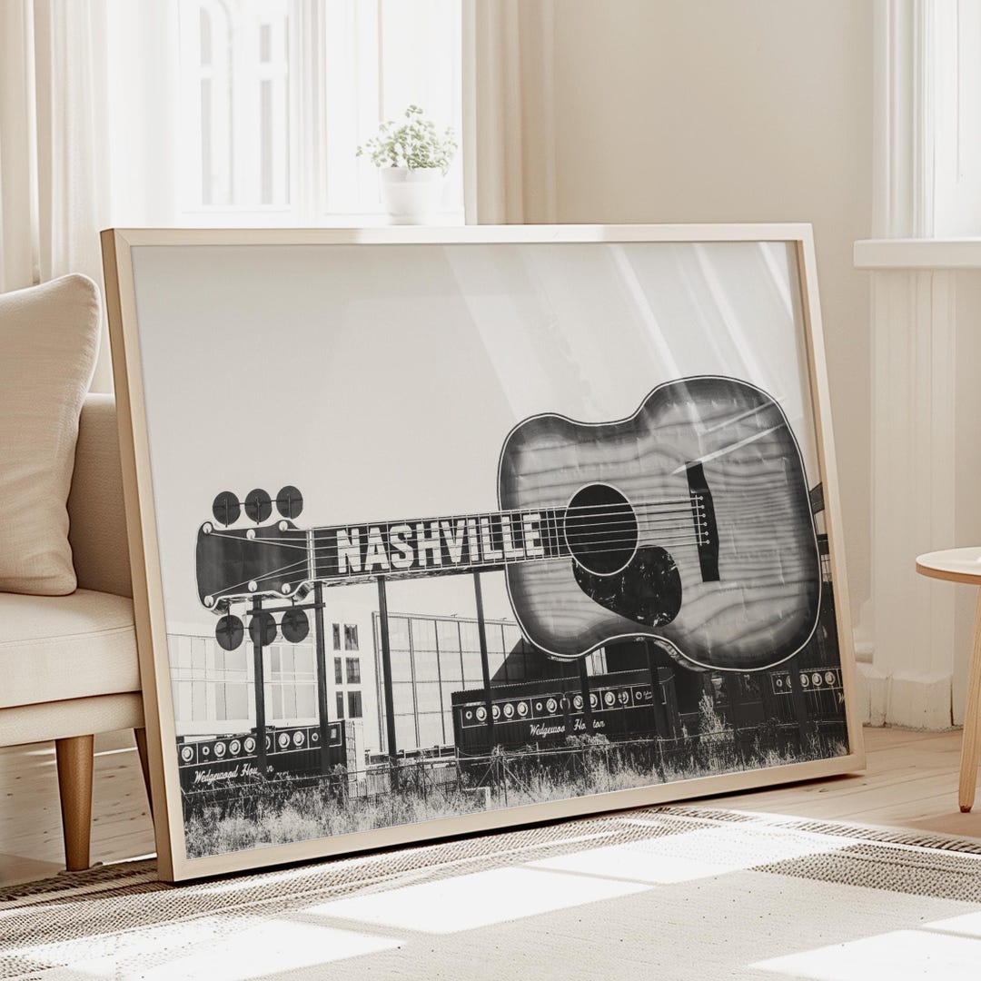 Nashville Print, Guitar Wall Art Nashville Printable Country Music ...