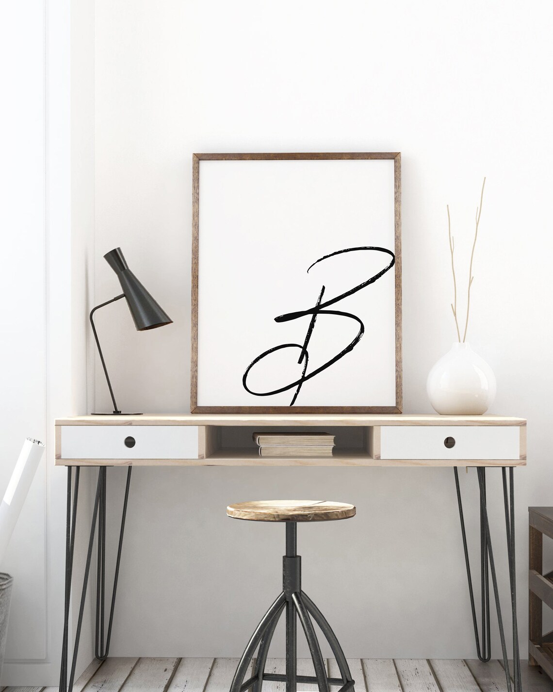 Printable Letter B Letter Art Print B Initial Digital Wall | Etsy