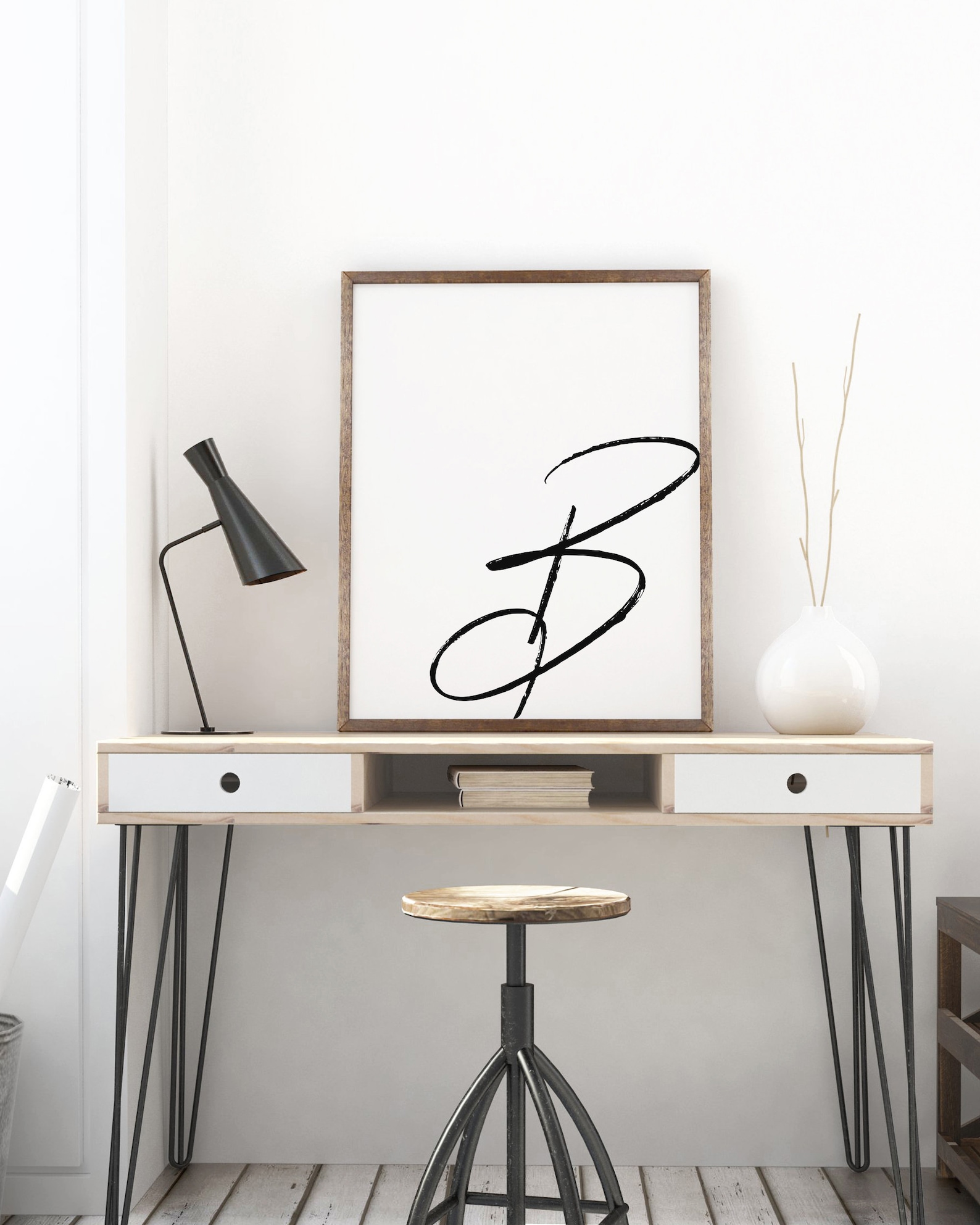 Printable Letter B Letter Art Print B Initial Digital Wall Poster ...