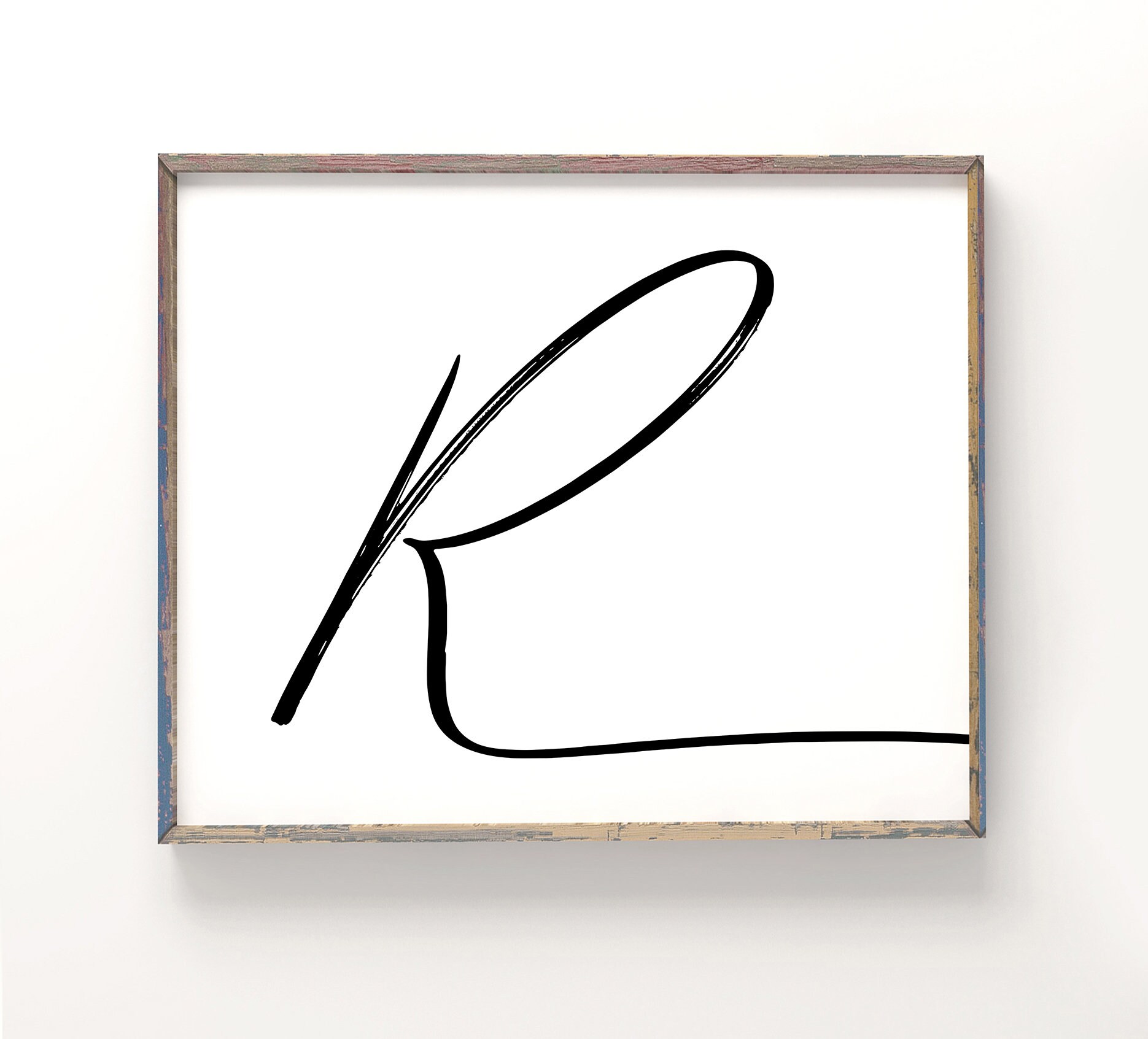 Letter R, Printable, Horizontal R, Letter Art Print, R Initial Digital ...