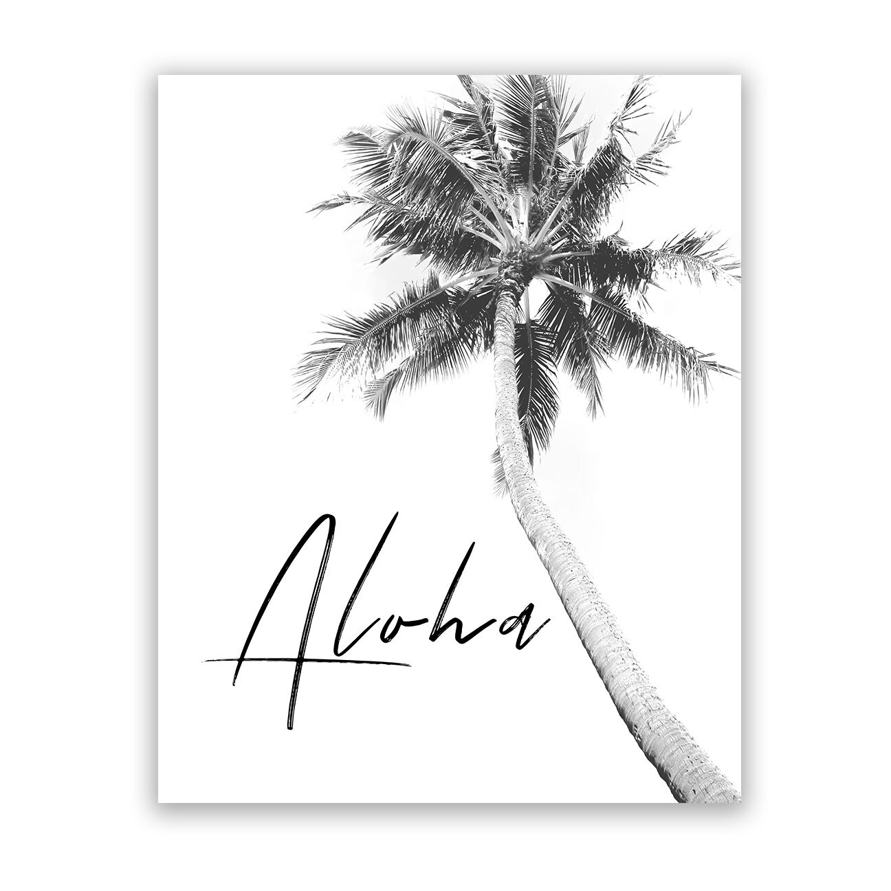 Aloha Print Hawaii Printable Art Black and White - Etsy