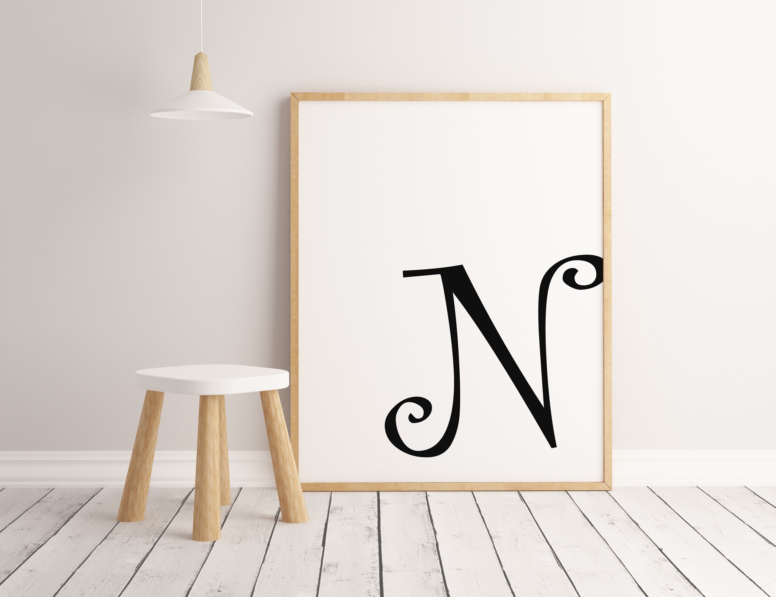 Printable Letter N Letter Art Print N Initial Digital Wall Poster ...