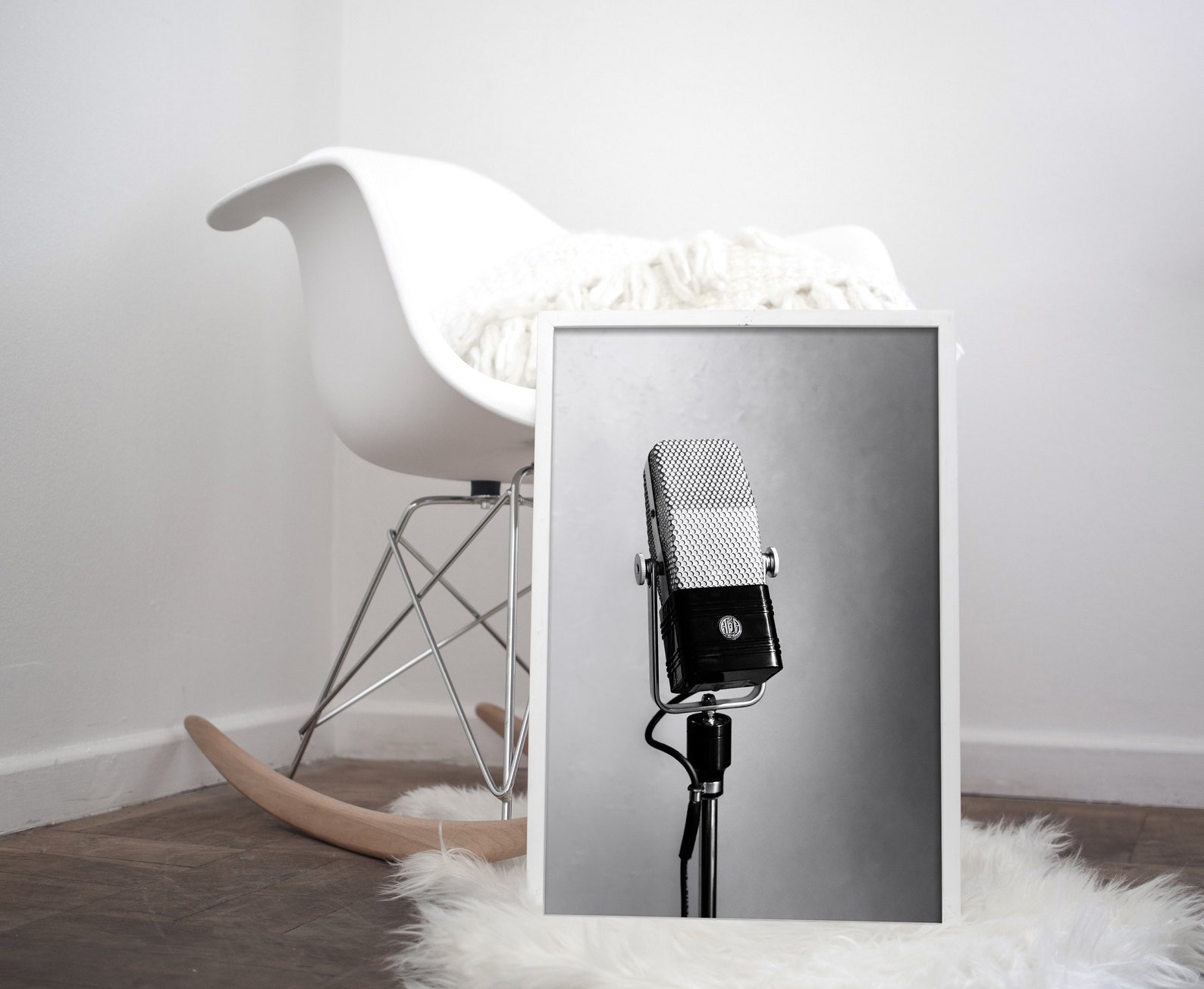 Microphone Print Black and White Photography Printable Music - Etsy