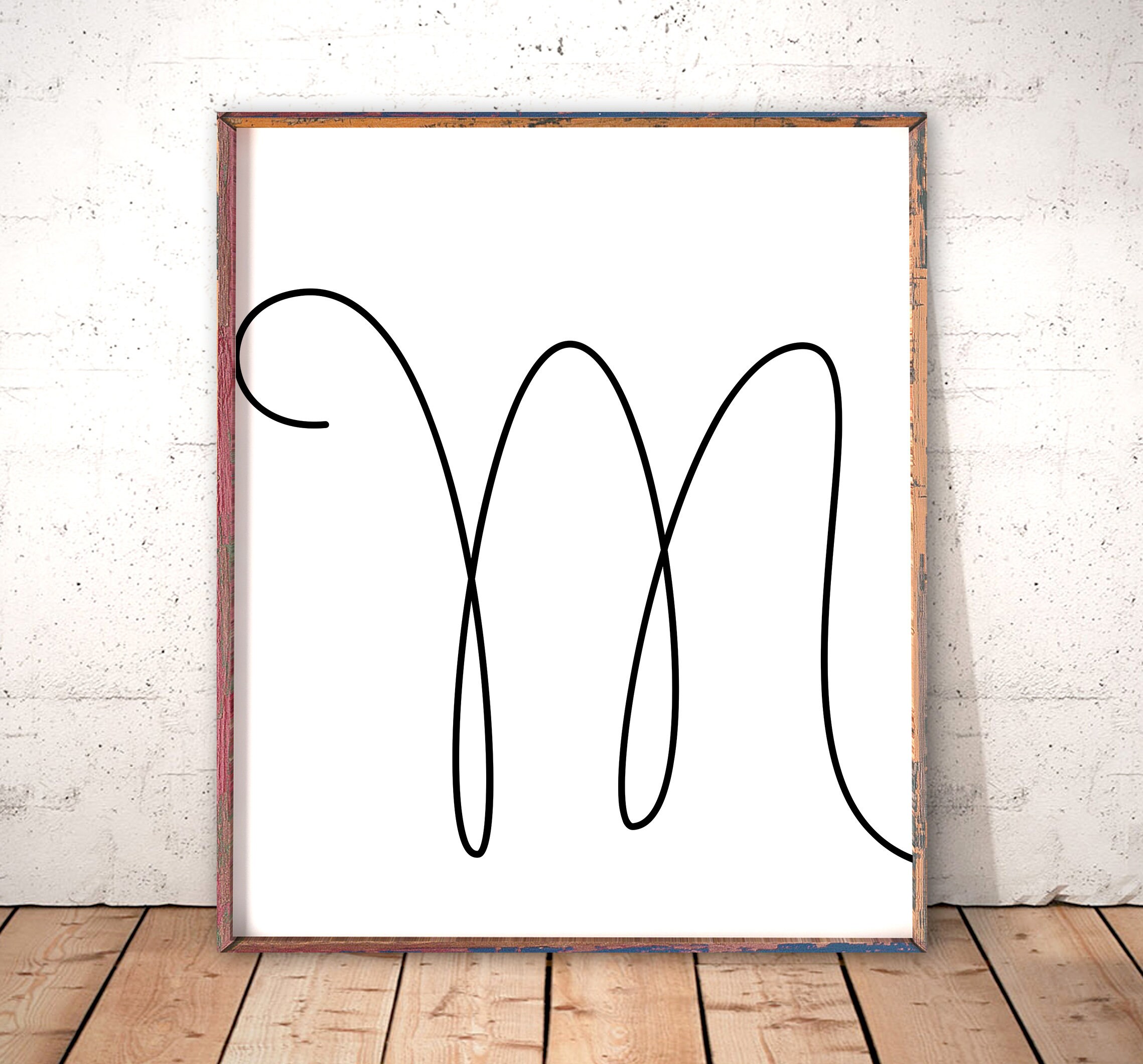 Printable Letter M M Letter Art Print M Initial Digital Wall Poster M ...