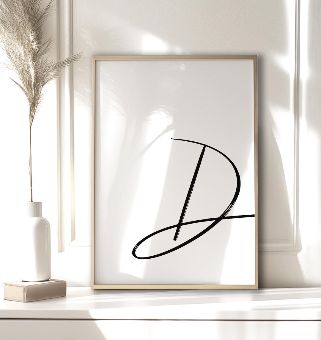 Printable Letter D | Letter Art Print | D Initial Digital Wall Poster ...