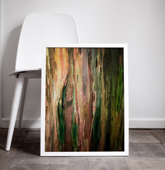 Abstract Tree Print Printable Green Wall Art Gum Tree Bark - Etsy
