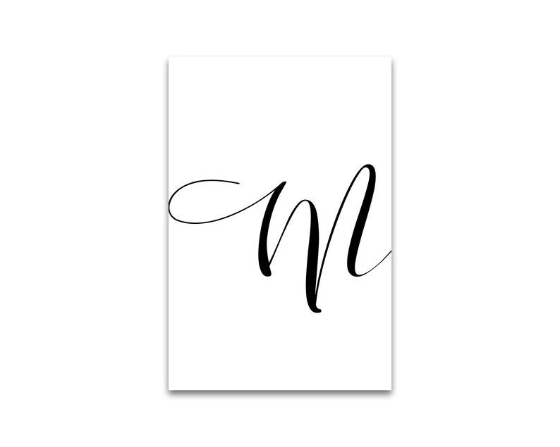 Printable Letter M M Letter Art Print M Initial Digital Wall Poster M ...