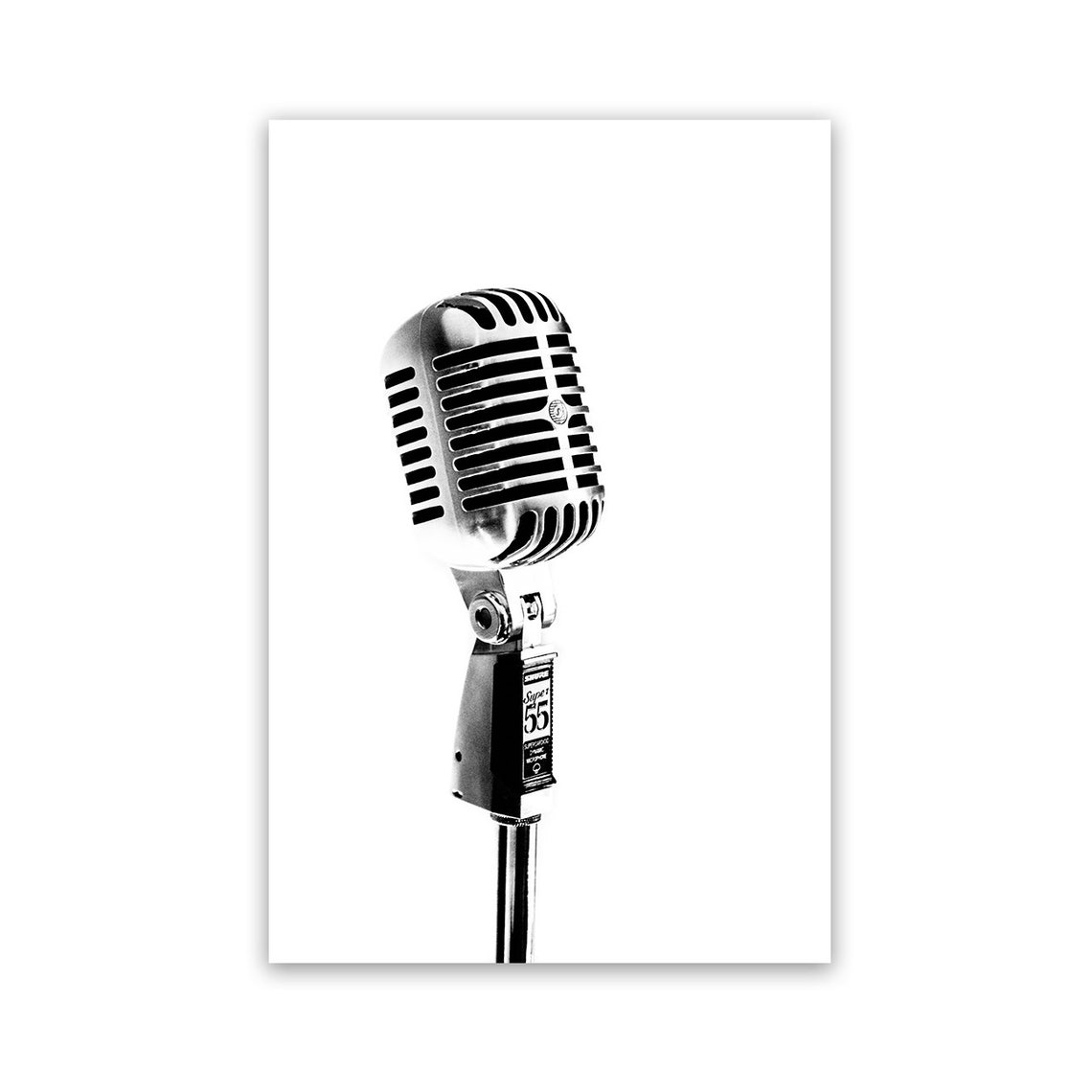 Microphone Print, Printable Music Art, Black and White Photography ...