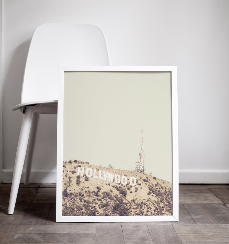 Hollywood Sign Print Printable Hollywood Poster Travel - Etsy