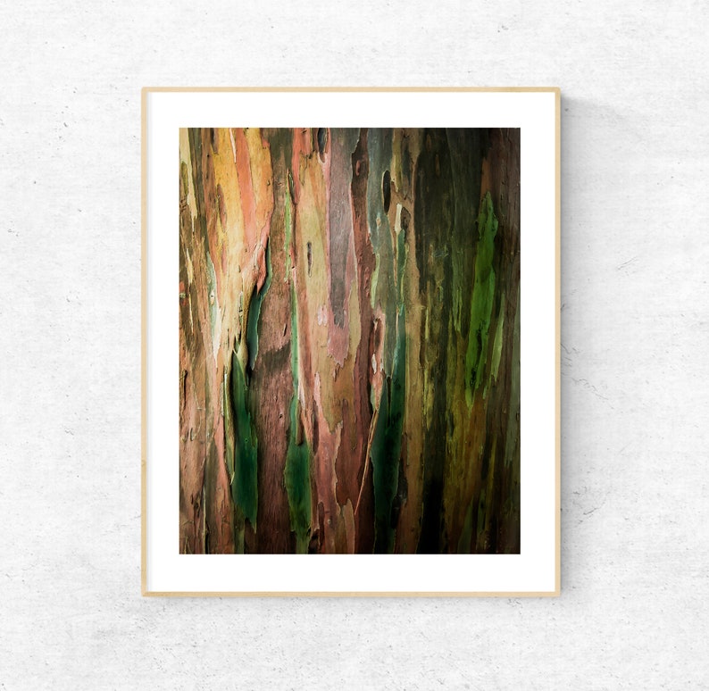 Abstract Tree Print Printable Green Wall Art Gum Tree Bark | Etsy