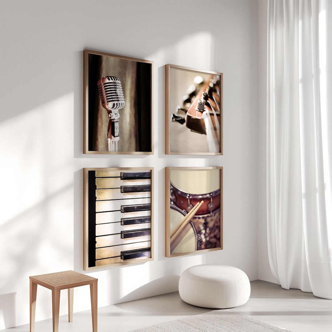 Music Print Set of 4, Printable Music Art, Music Photography ...