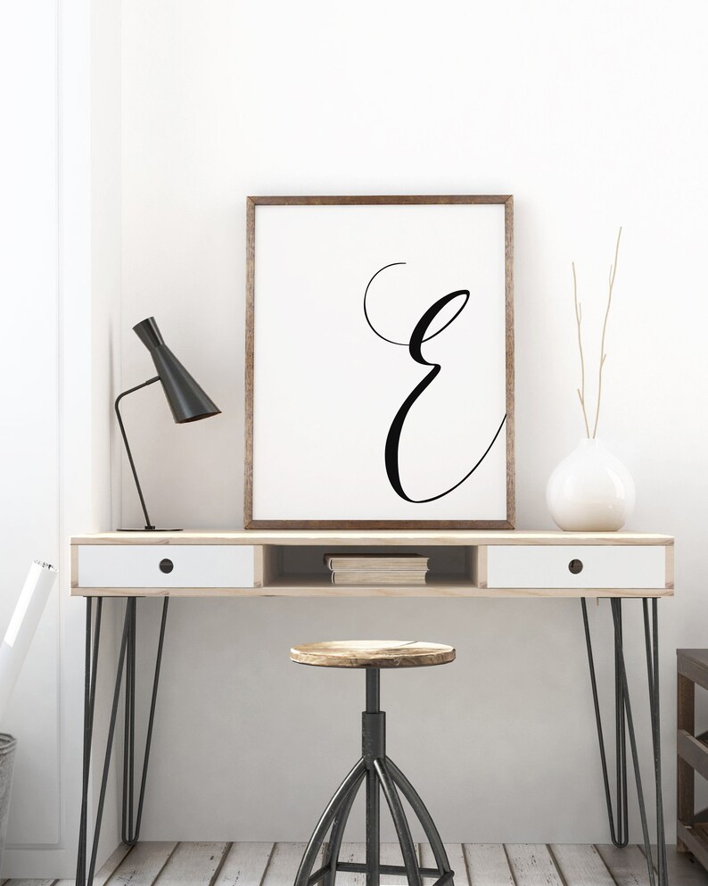 Printable Letter E Letter Art Print E Initial Digital Wall - Etsy