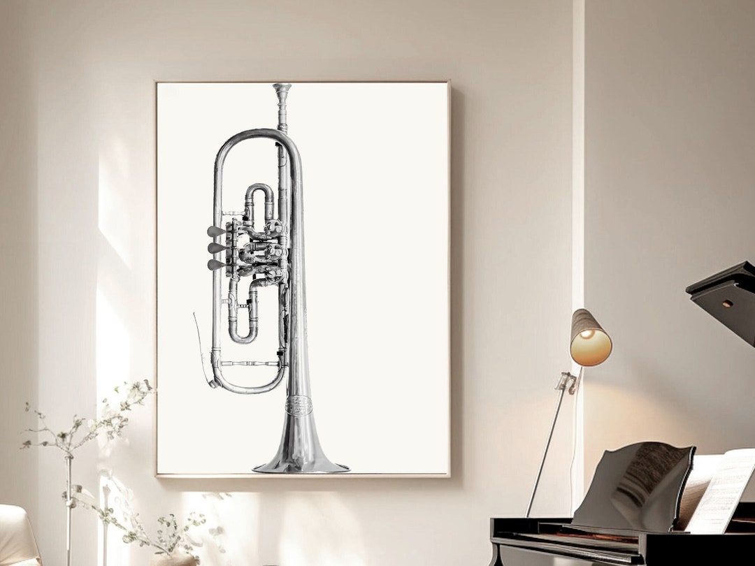 Trumpet, Digital Download, Trumpet Wall Art, Music Print, Horn ...