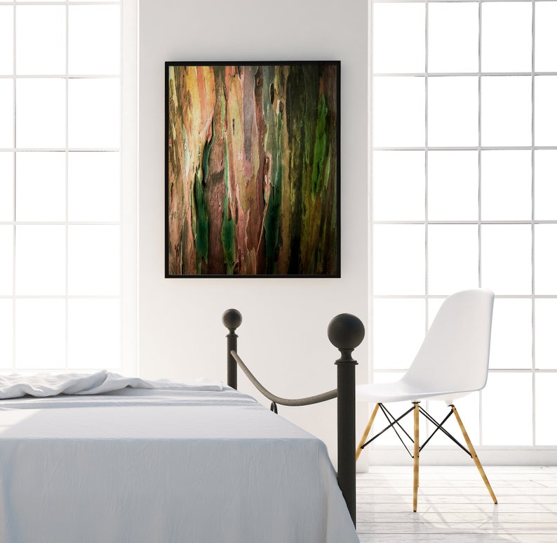 Abstract Tree Print Printable Green Wall Art Gum Tree Bark - Etsy